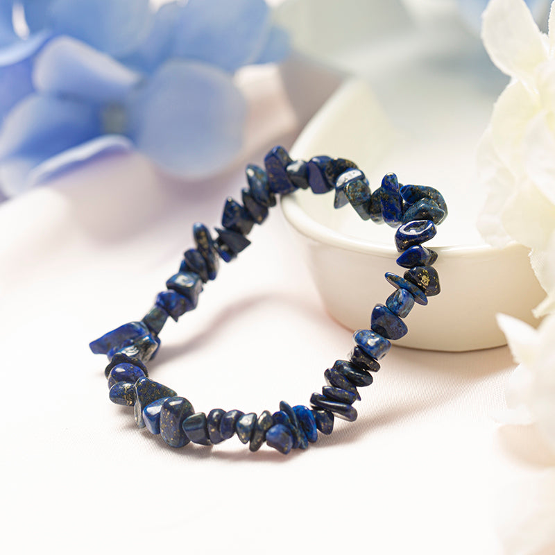 Natural Lapis Lazul Chips Crystal Beaded Bracelets – ORVEL GEMS