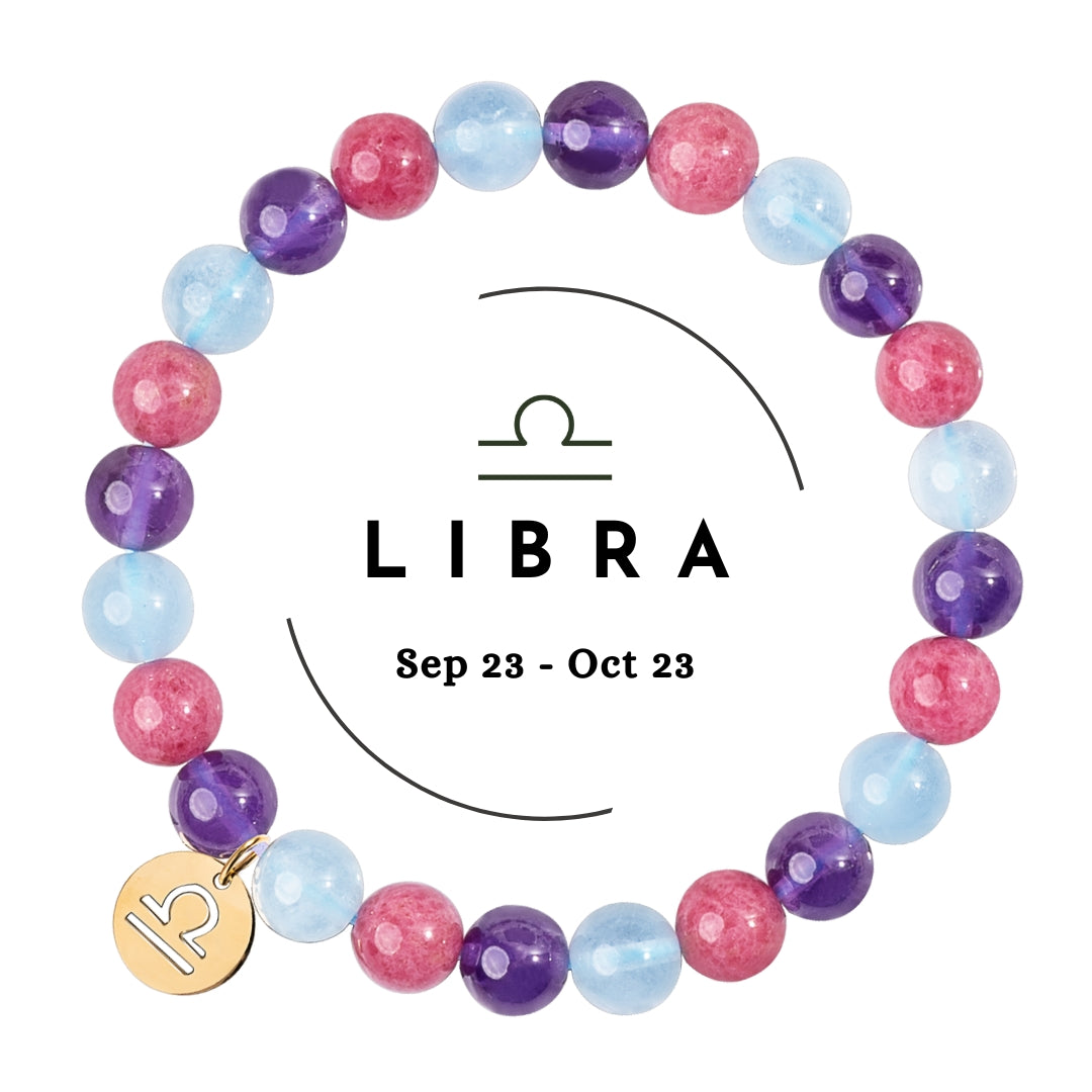 Libra-12 Zodiac Sign Constellation Crystal Bracelet – ORVEL GEMS