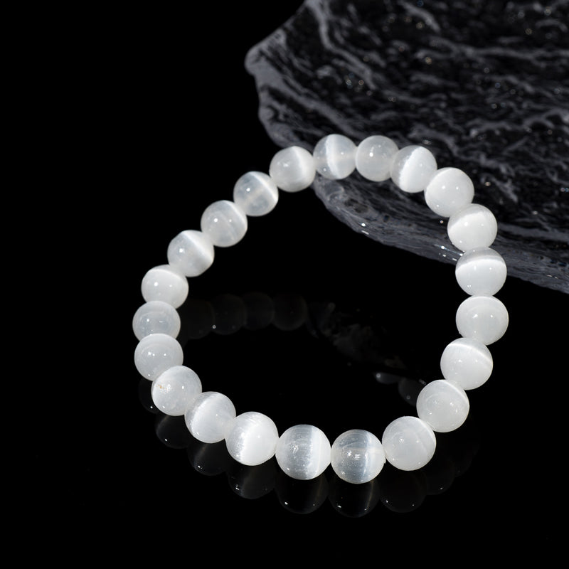 Pure Selenite Round Crystal Healing Bracelets – ORVEL GEMS