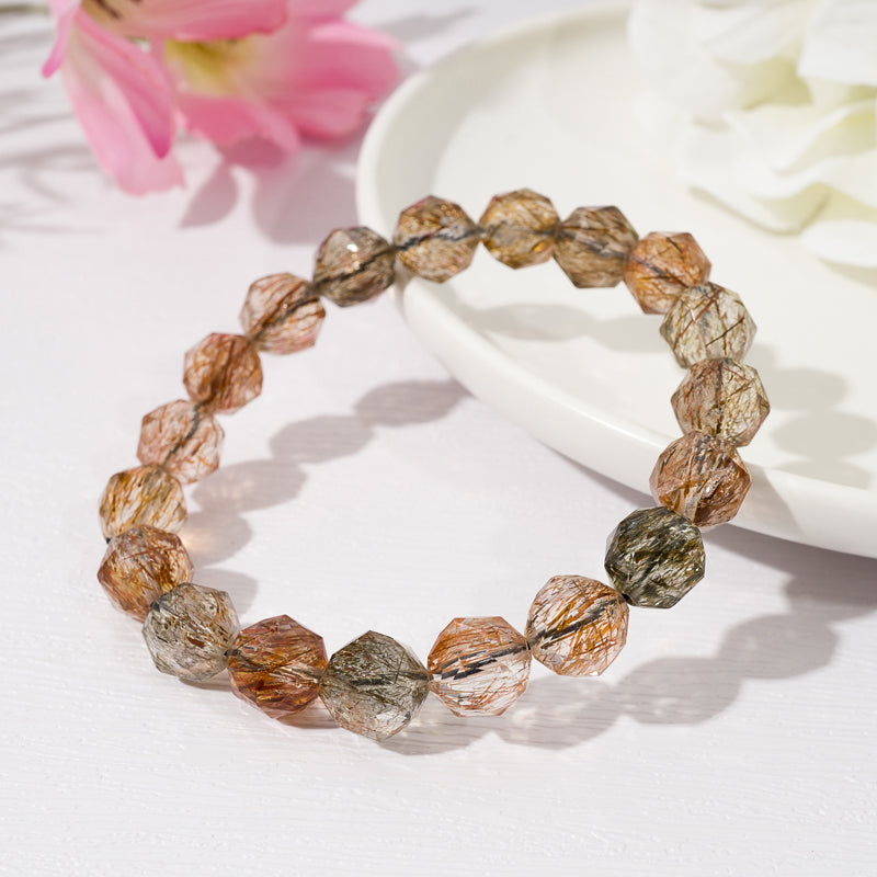 Copper Rutilated Quartz Crystal Healing Beaded Bracelets – ORVEL GEMS